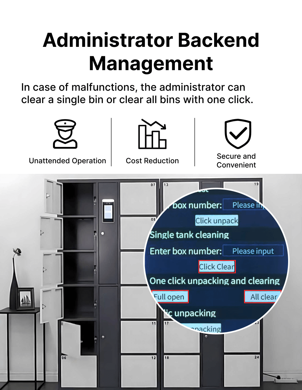WR711 7-Inch Face Recognition Locker System - Uniwin